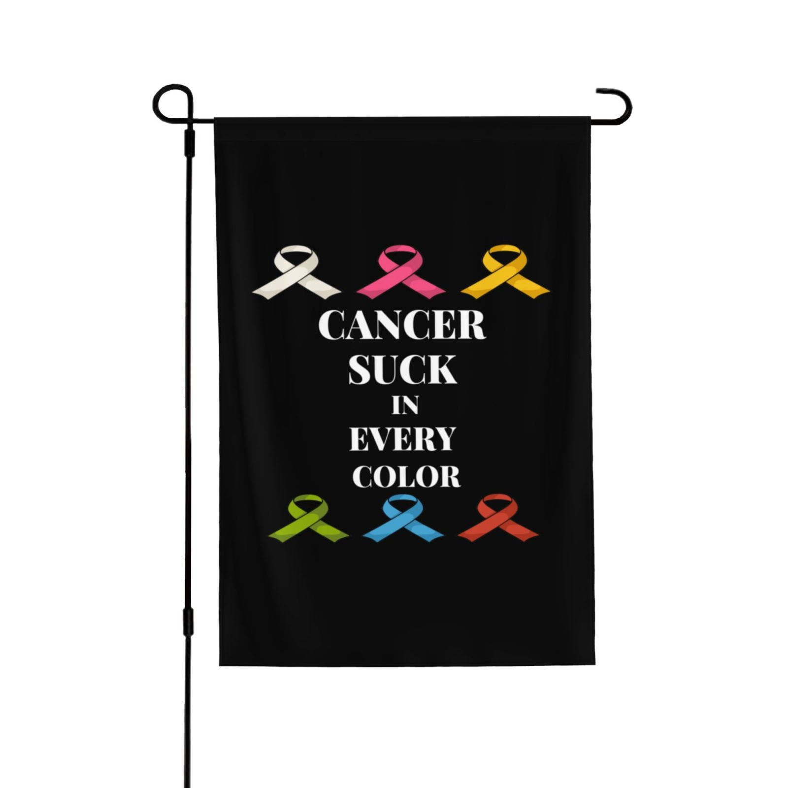 Fight Cancer In All Color Fight Cancer Awareness Ribbons Flag Double ...