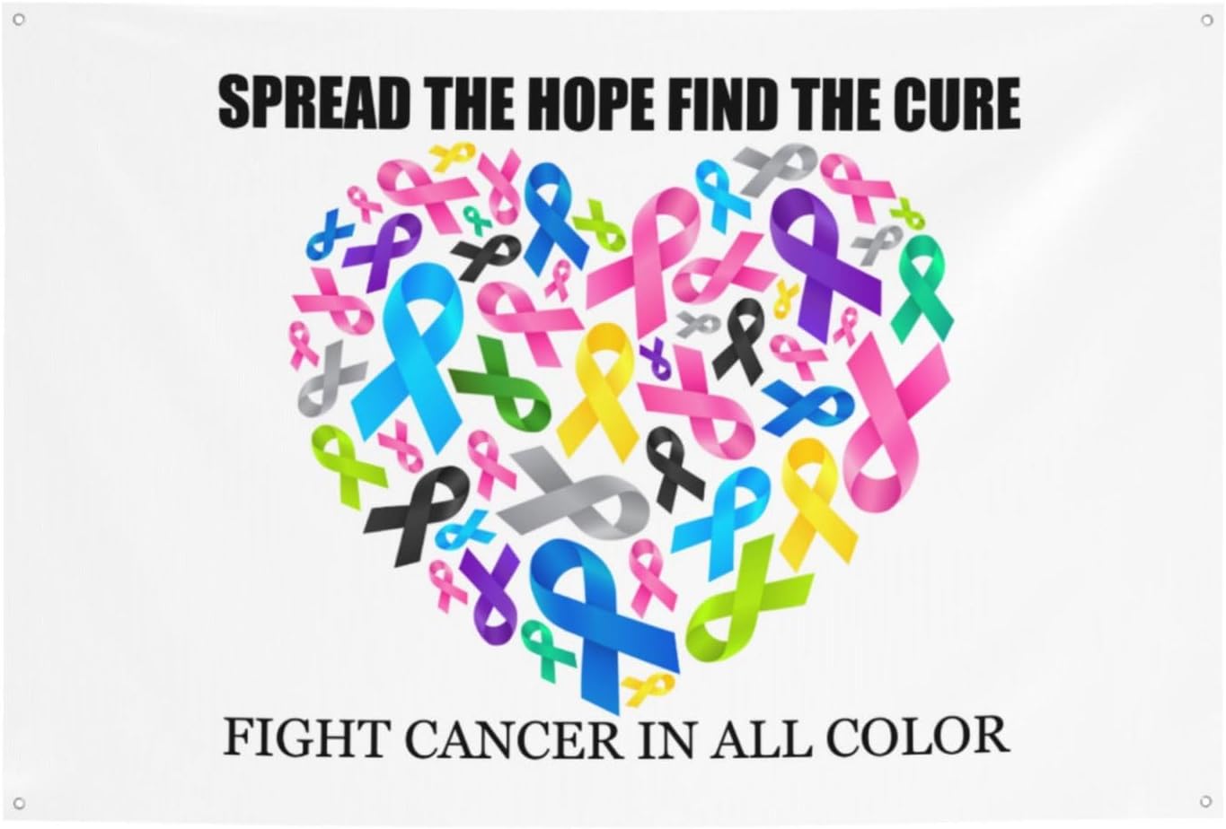 Fight Cancer In All Color Fight Cancer Awareness Ribbons Party Banner ...