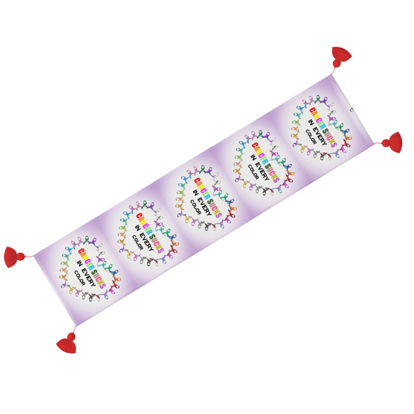 Fight Cancer In All Color Fight Cancer Awareness Ribbons Table Runner ...