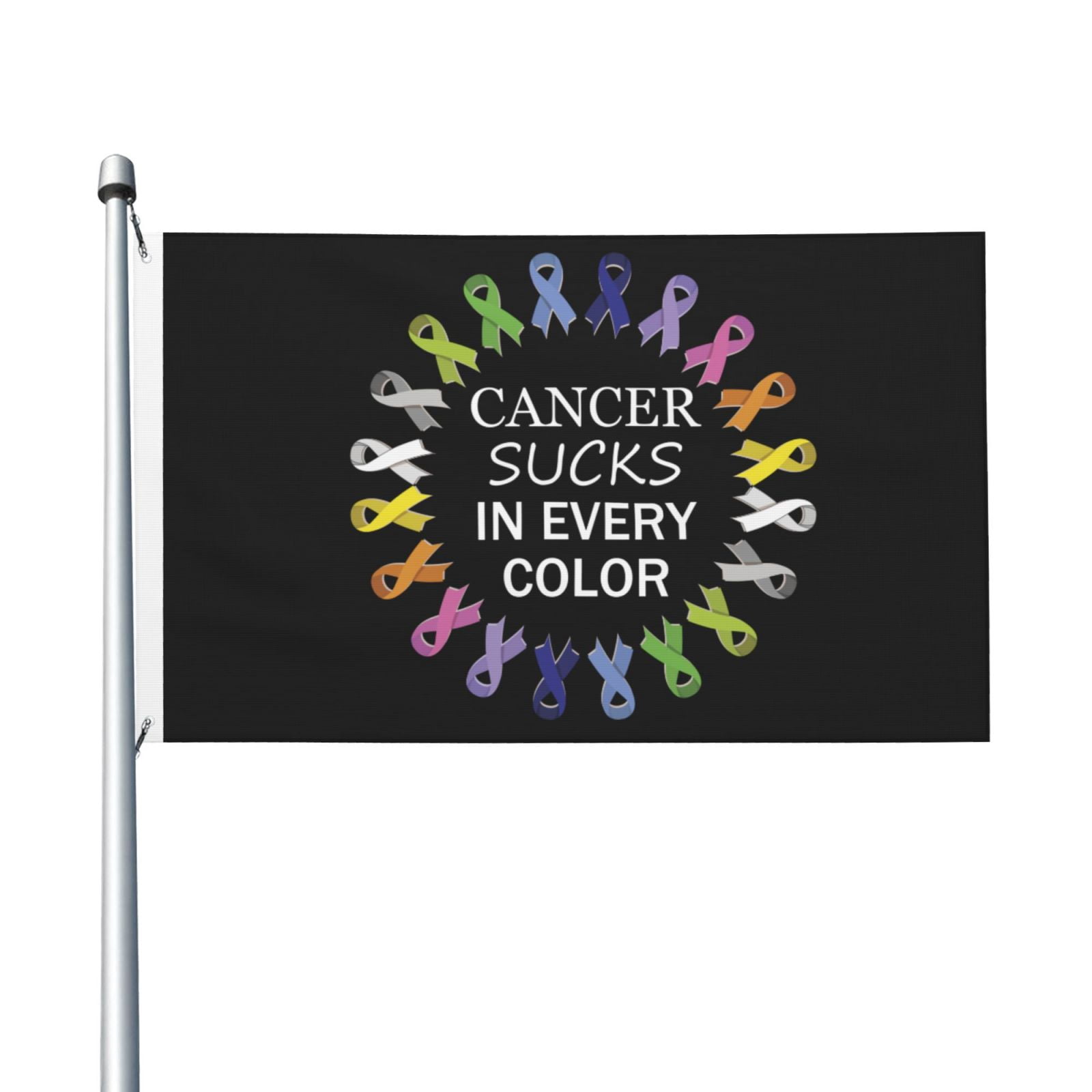 Fight Cancer In All Color Fight Cancer Awareness Ribbons 3 X 5 Ft flag ...