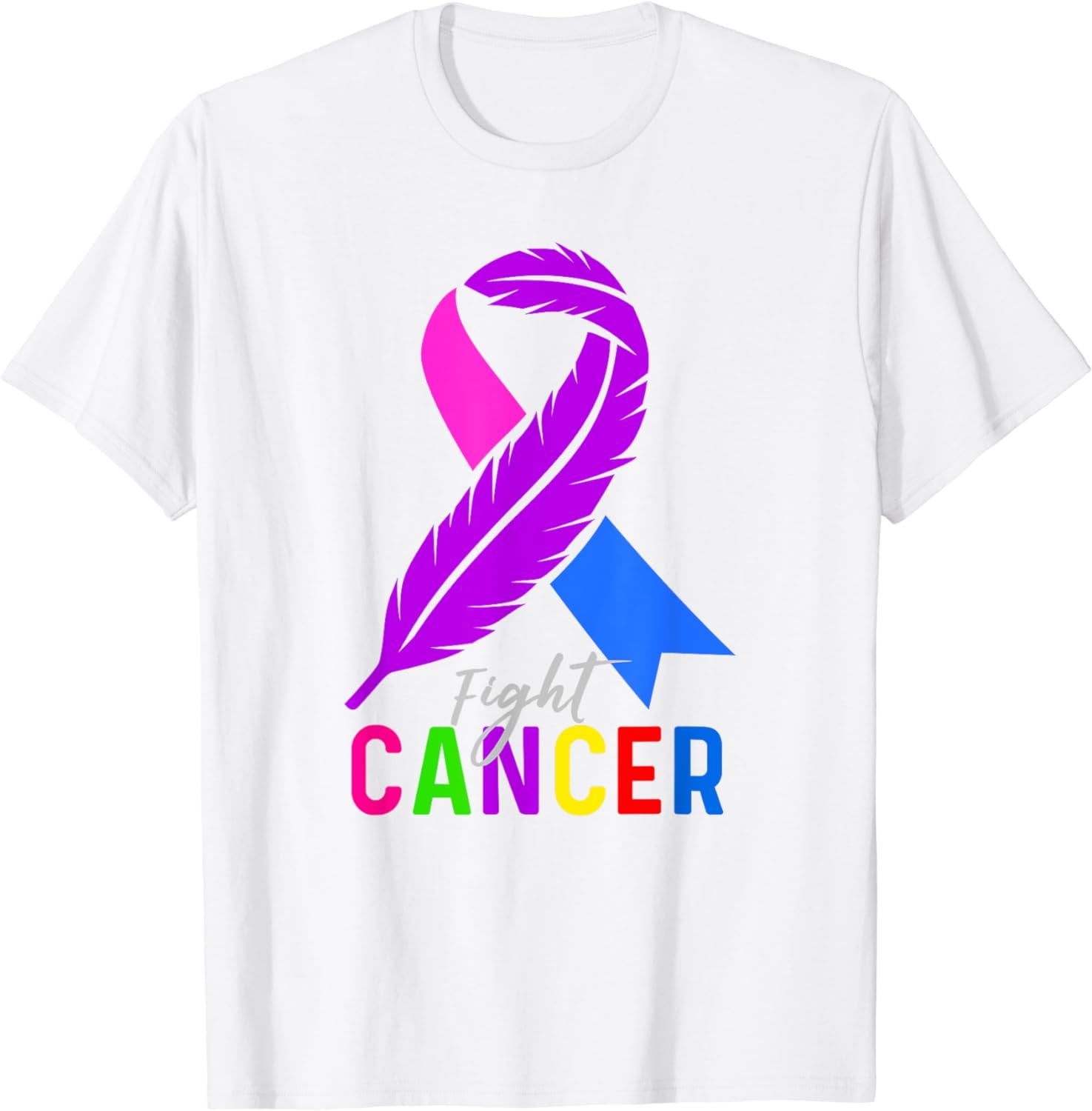 Fight Cancer Ribbon for Cancer Awareness T-Shirt - Walmart.com