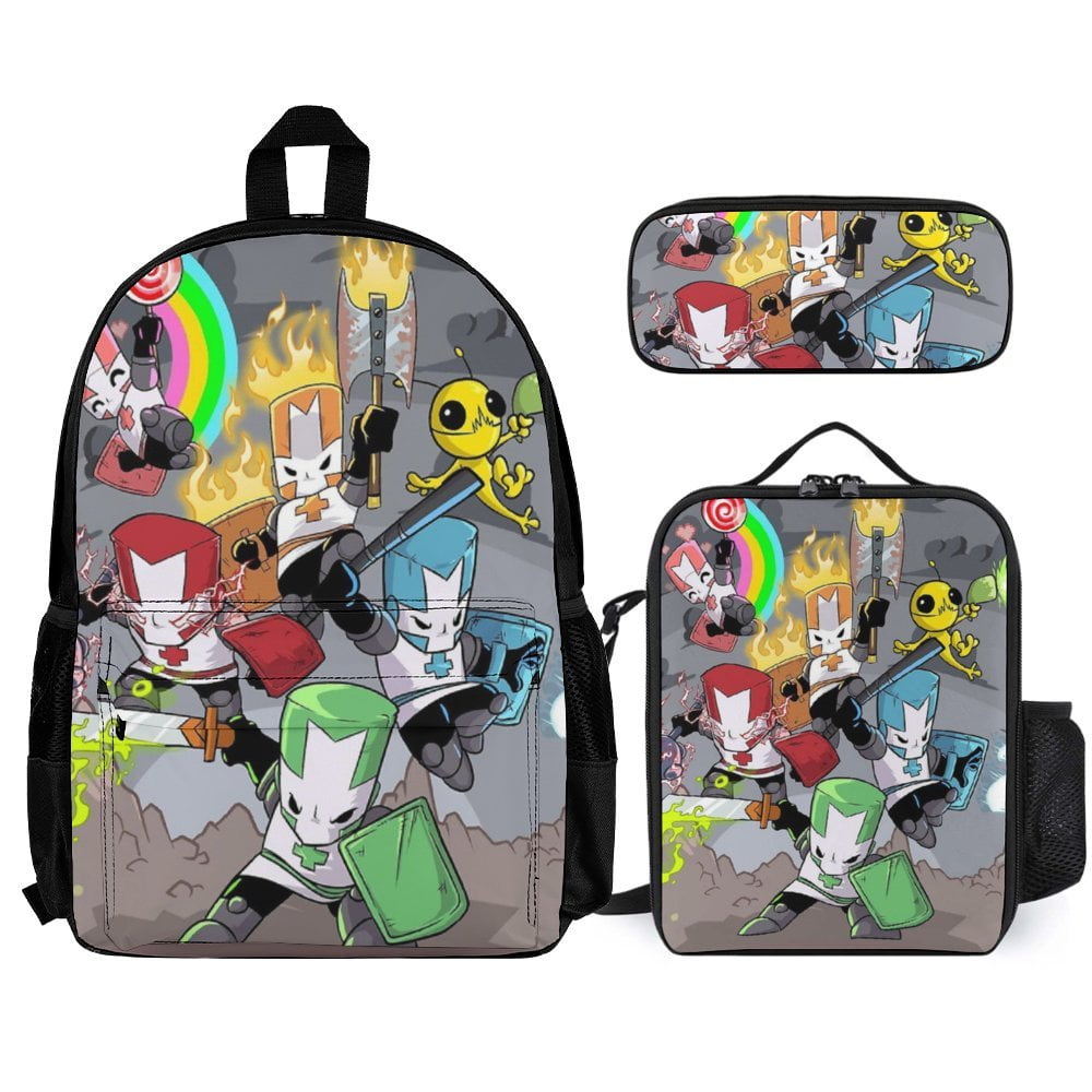 Fight Castle Crashers Backpack 3 Pieces Set With Pencil Case Lunch Bag ...