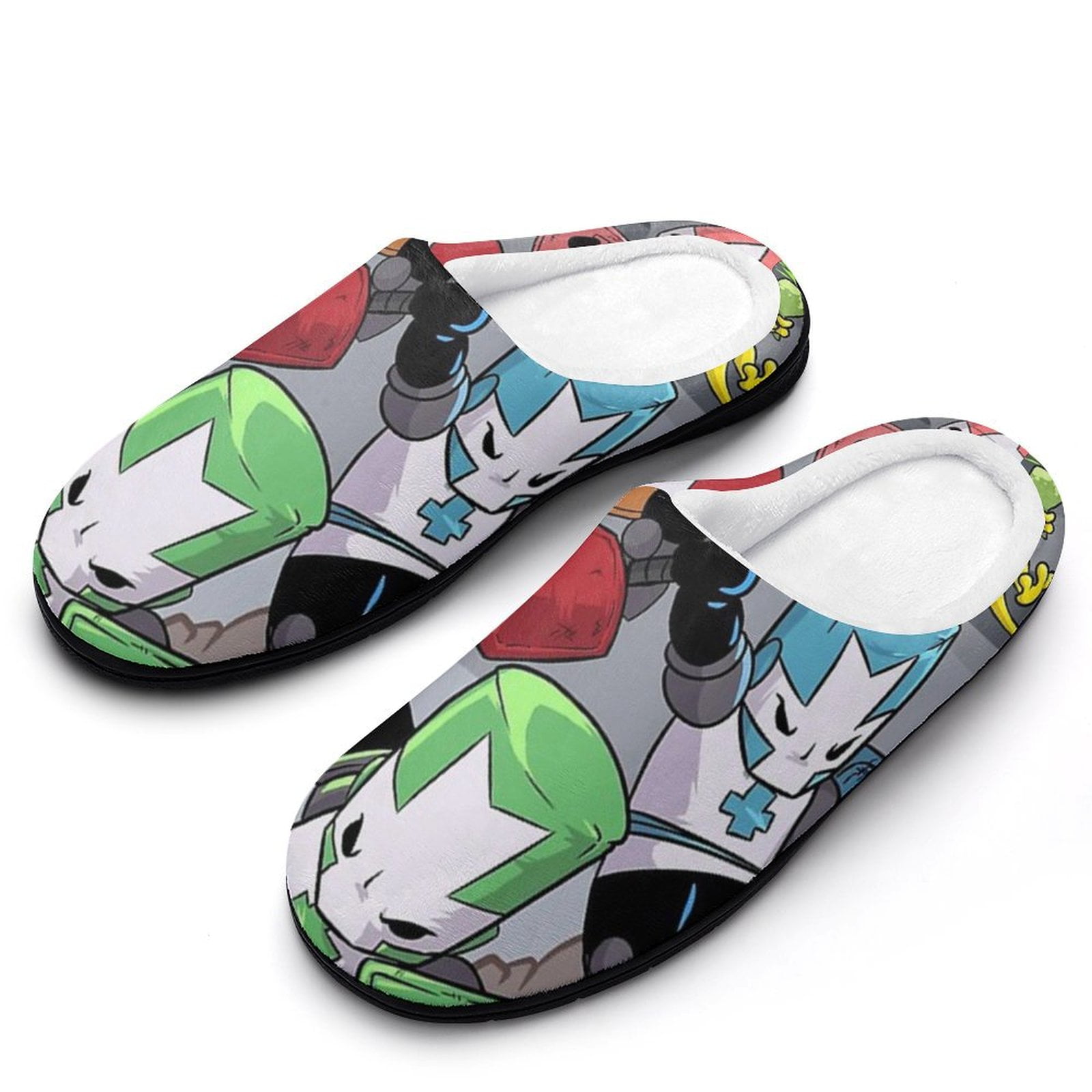 Fight Castle Crashers Men's Cotton Slippers Winter Fuzzy Lightweight ...