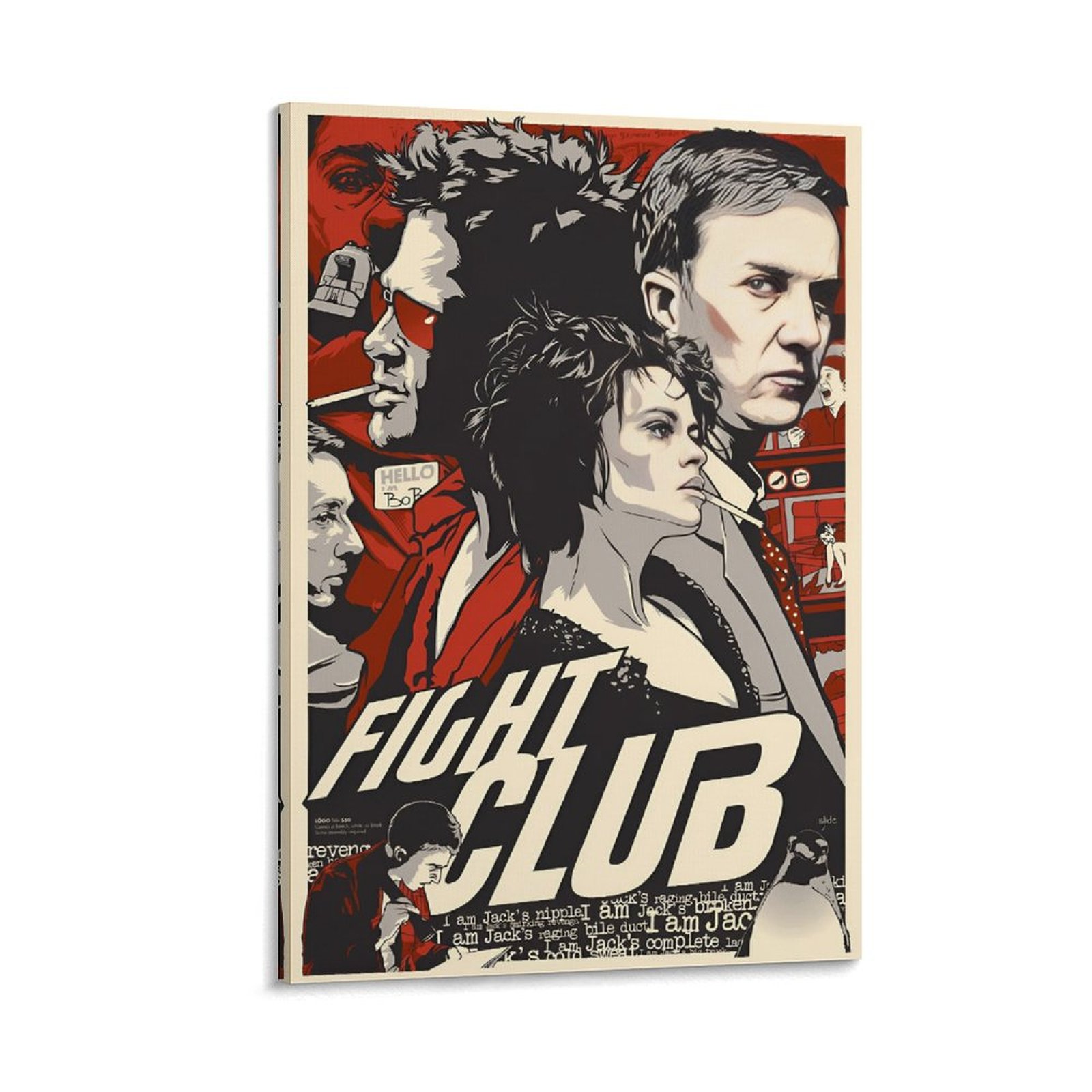 Fight Club Brad Pitt(13)Classic Movie Poster Artworks Canvas Poster ...