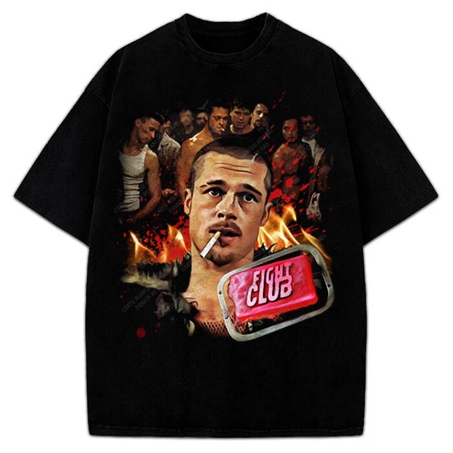 Fight Club Brad Pitt Tyler Durden 1999 Vintage Style Graphic Design T ...