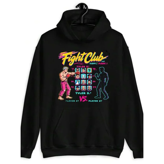 Fight Club Player 1 VS Player 2 Retro Arcade Gaming Vintage Hoodie ...