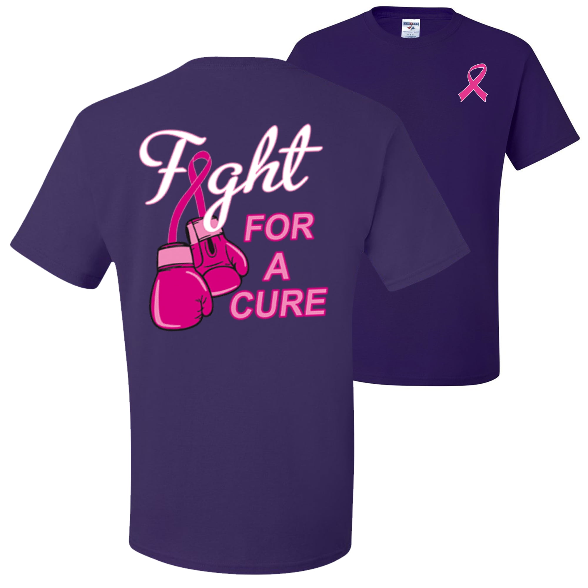 Fight For A Cure Breast Cancer Awareness FRONT&BACK Mens T-shirts ...
