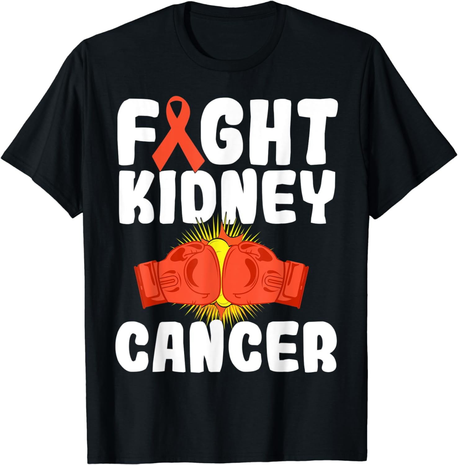 Fight Kidney Cancer Awareness Fighter Orange Ribbon T-Shirt - Walmart.com