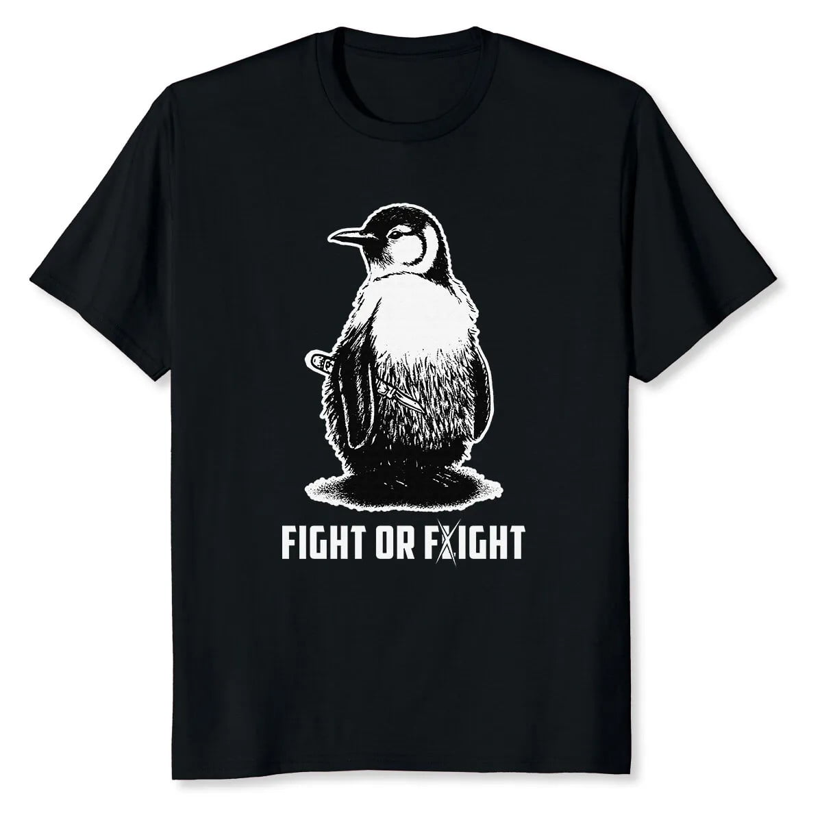 Fight Or Flight Funny Penguin Pun Fight Or Flight Meme T-Shirt ...