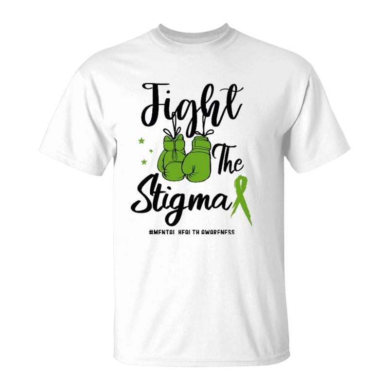 Fight The Stigma Mental Health Awareness May Green Ribbon TShirt ...
