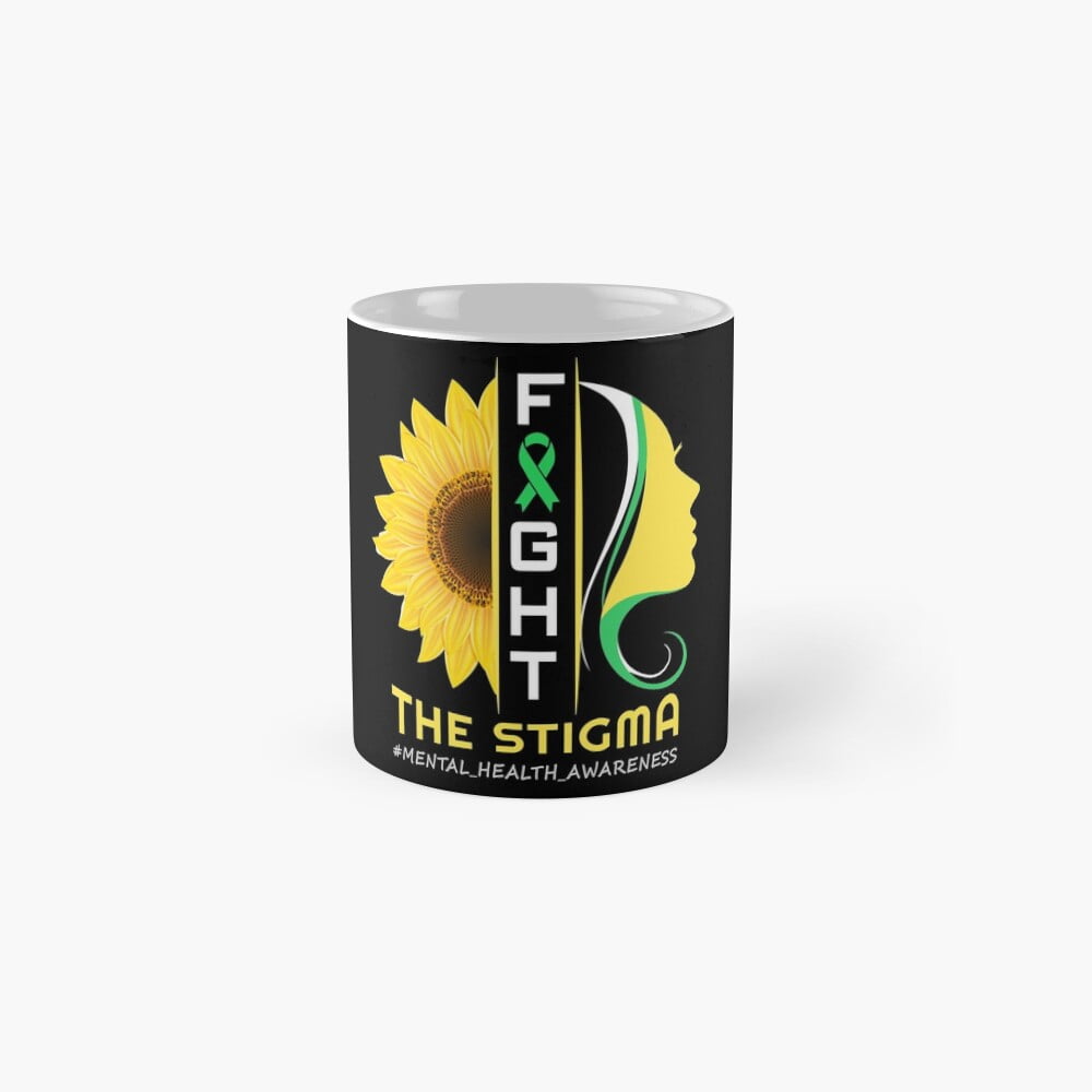 Fight The Stigma Mental Health Awareness Sunflower Ribbon Long Sleeve ...