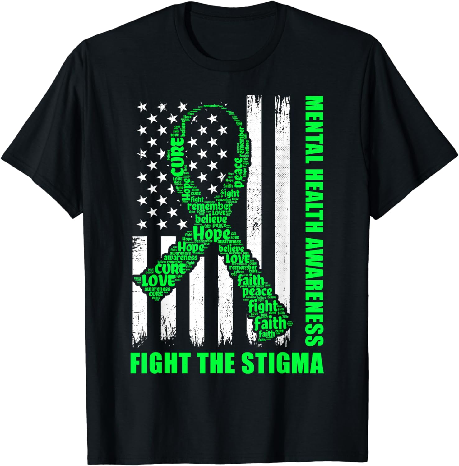 Fight The Stigma Mental Health Awareness Support Squad T-Shirt ...