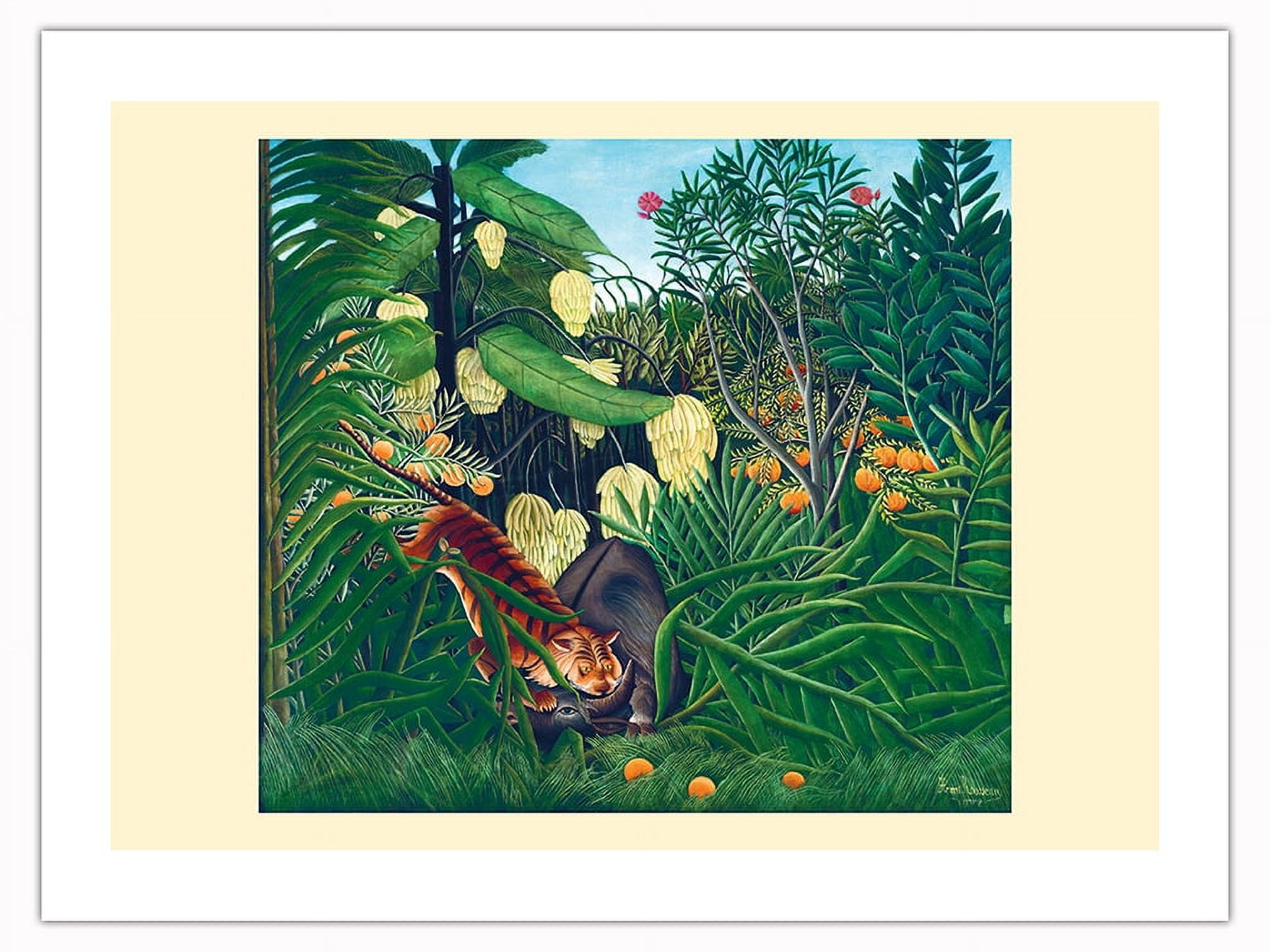 Fight between a Tiger and a Buffalo - From an Original Color Painting ...