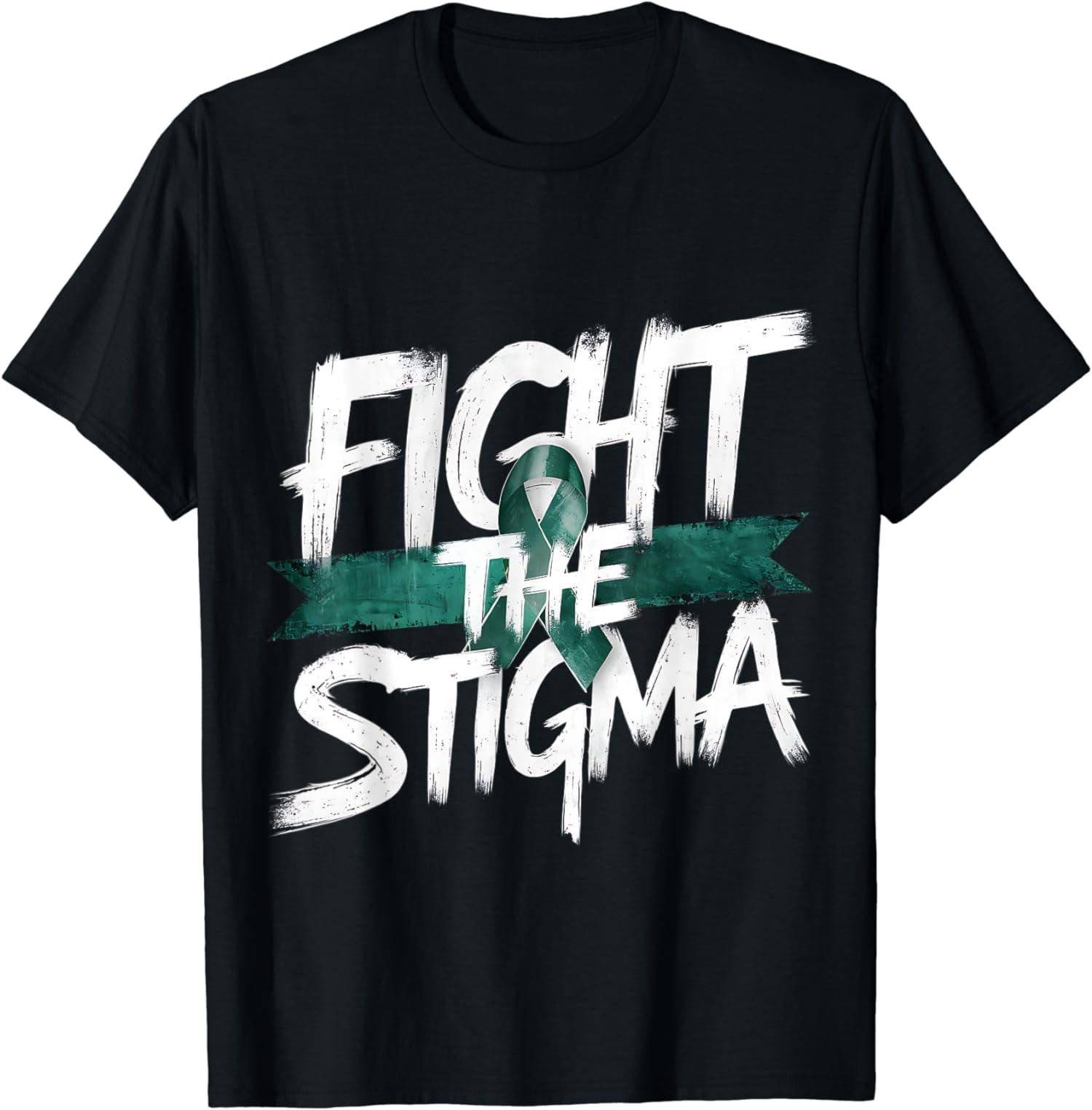 Fight the Stigma Heart Green Ribbon Mental Health Awareness T-Shirt ...