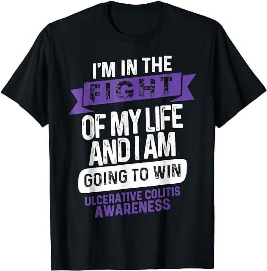 Fight to Win- Ulcerative Colitis Awareness Supporter Ribbon T-Shirt ...