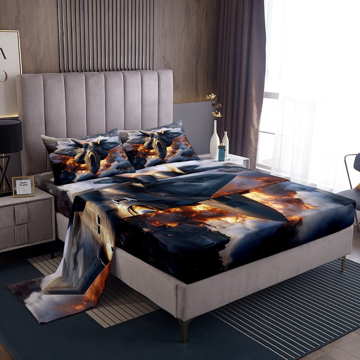 Fighter Aircraft Bed Sheet Set for Kids Boys Teens Adults,War Themed ...
