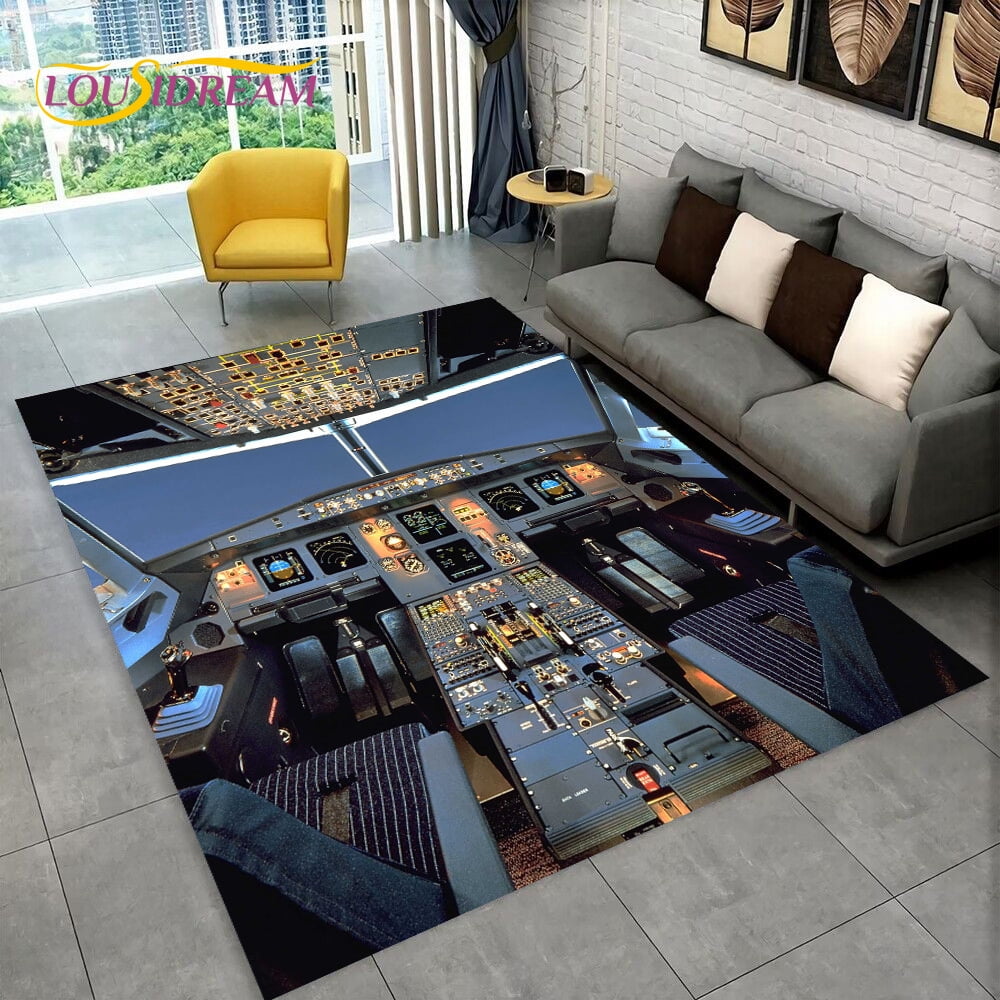 Fighter Aircraft Control Cockpit Cabin Carpet Rug for Home Living Room ...
