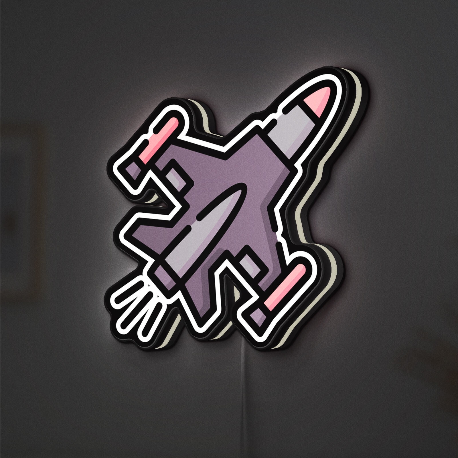 Fighter Airplane 3D Novelty Light Box, Military Jet Lamp Decor for ...