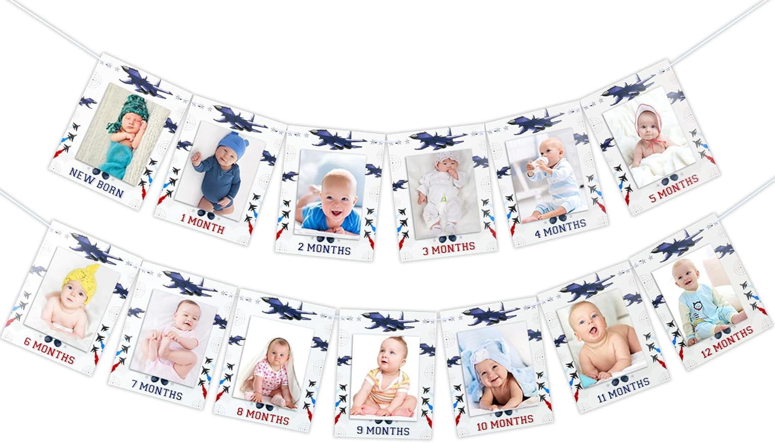 Fighter Jet 1st Birthday Photo Banner from Newborn to 12 Months, Air ...