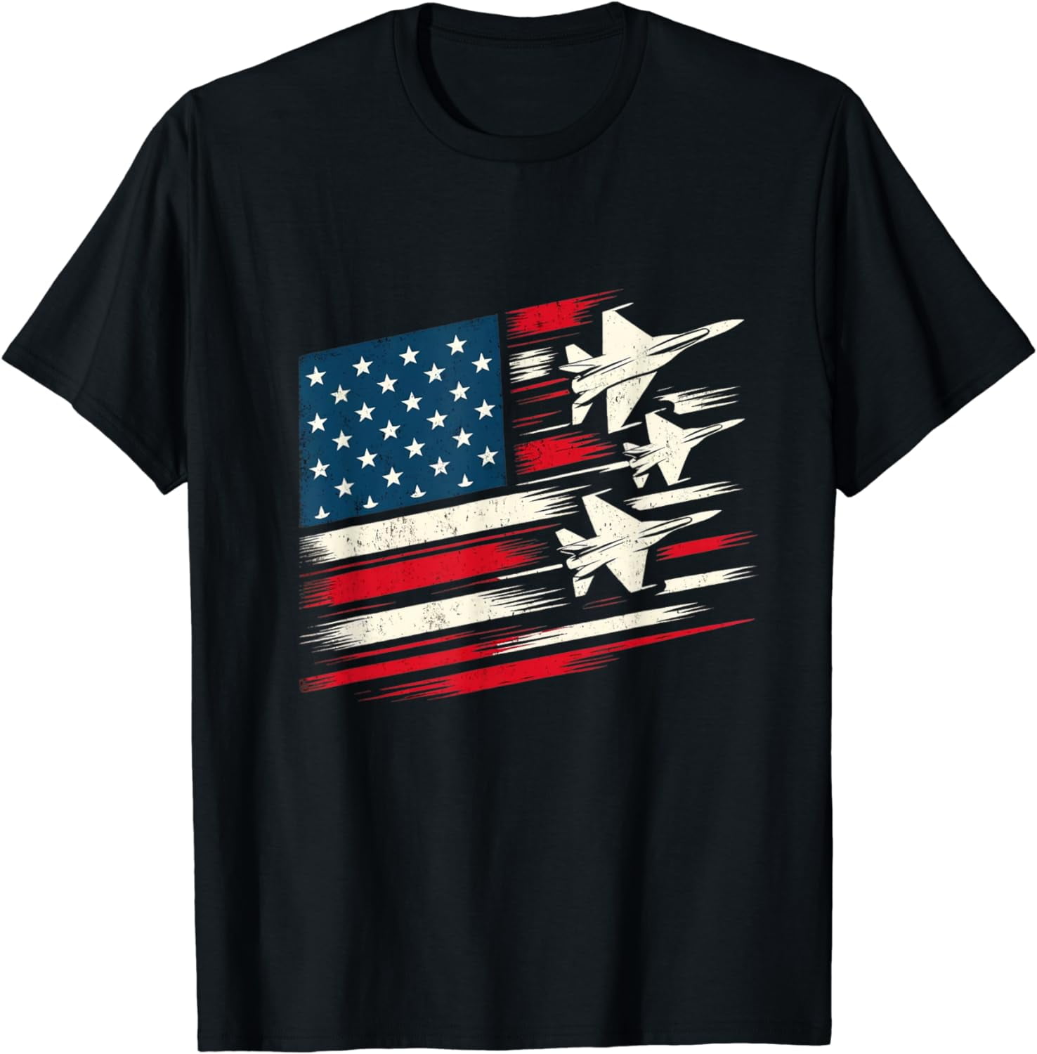 Fighter Jet Airplane American Flag Patriotic 4th Of July T-Shirt ...
