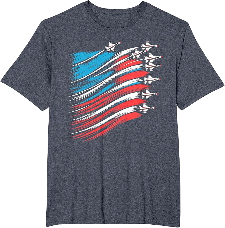 Fighter Jet Airplane USA Flag 4th Of July Patriotic Mens T-Shirt ...