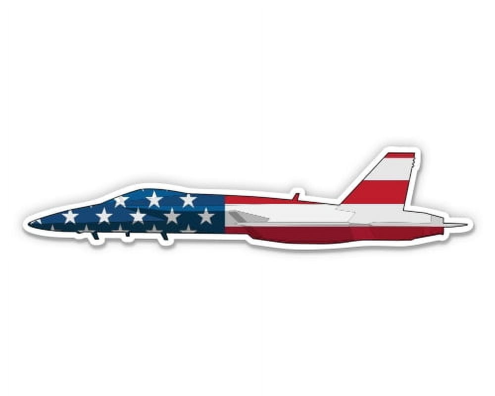 Fighter Jet American Flag - 3" Vinyl Sticker - For Car Laptop Water ...