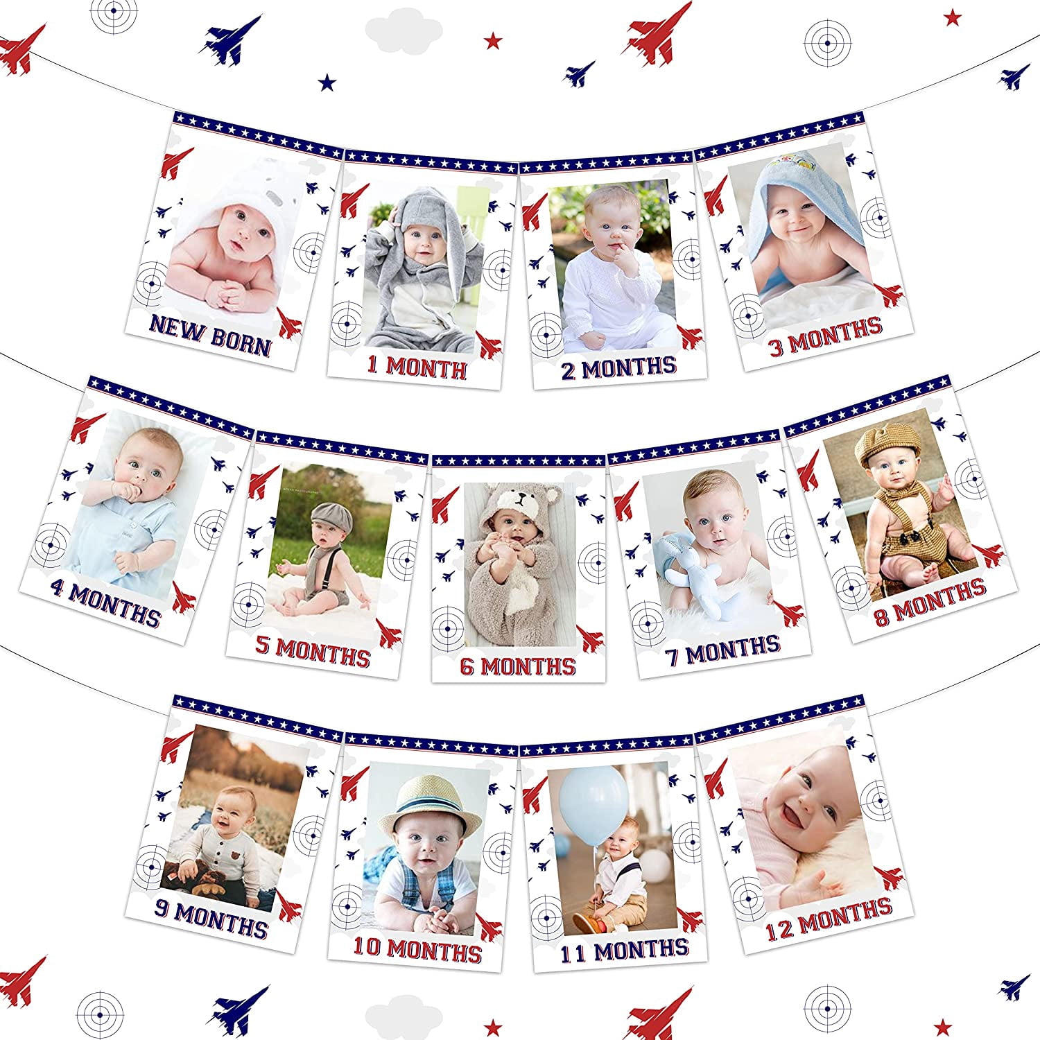 Fighter Jet Birthday Party Decorations Airplane Photo Banner for Boys ...
