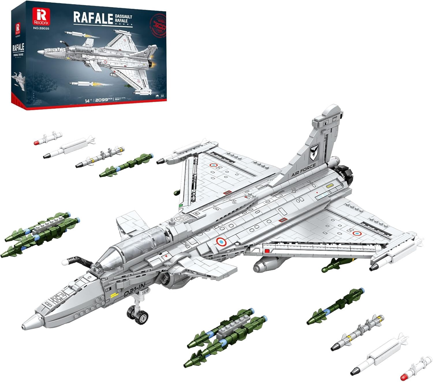 Fighter Jet Building Set, Military Airplane Model Kit 33035, Technical ...