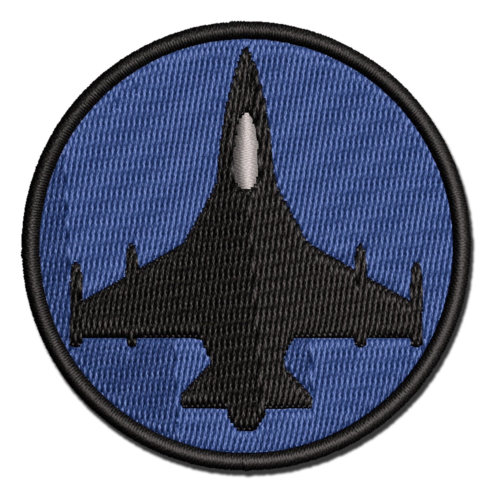 Fighter Jet Military Airplane Applique Multi-Color Embroidered Iron-On Patch - 2.5 Inch Small ...