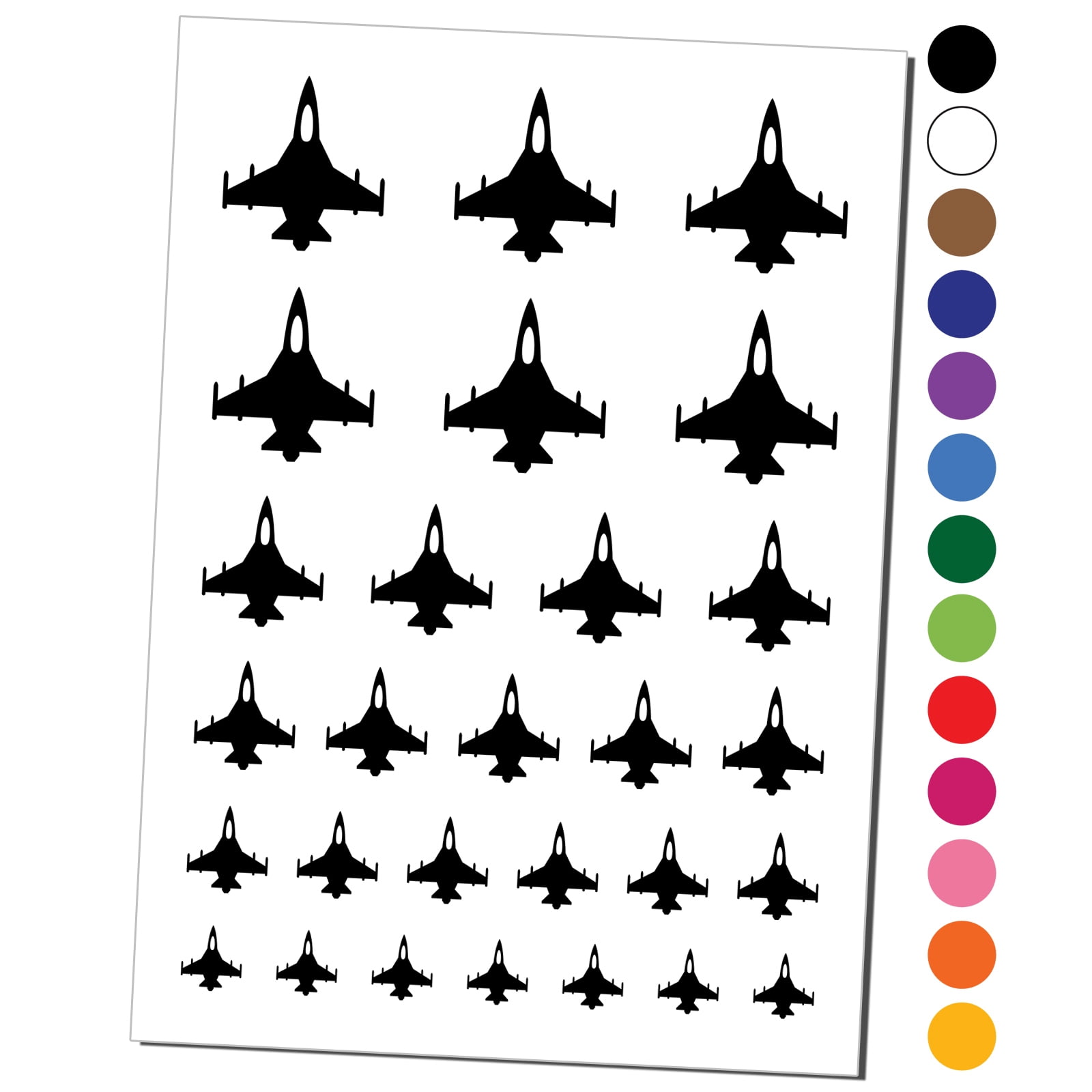 Fighter Jet Military Airplane Water Resistant Temporary Tattoo Set Fake ...