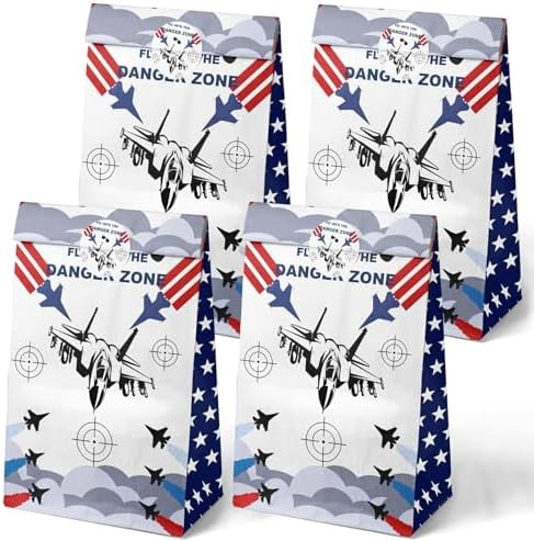 Fighter Jet Party Favor Bags – 24 Pcs Jet Fighter Style Gift Bags with ...