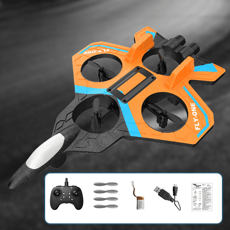 Fighter Jet RC Drone, 2.4GHz Quadcopter with 360° Flip & LED Lights ...