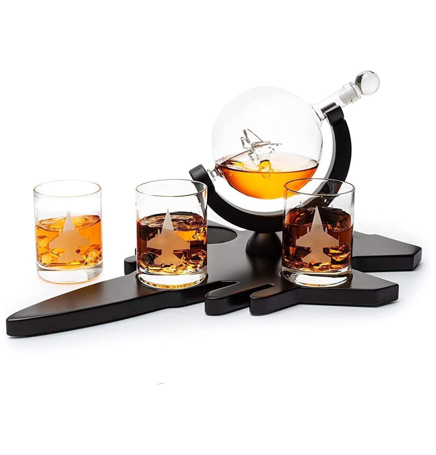 Fighter Jet Wine & Whiskey Decanter Set F16, F15, F18, F22 with 3 ...