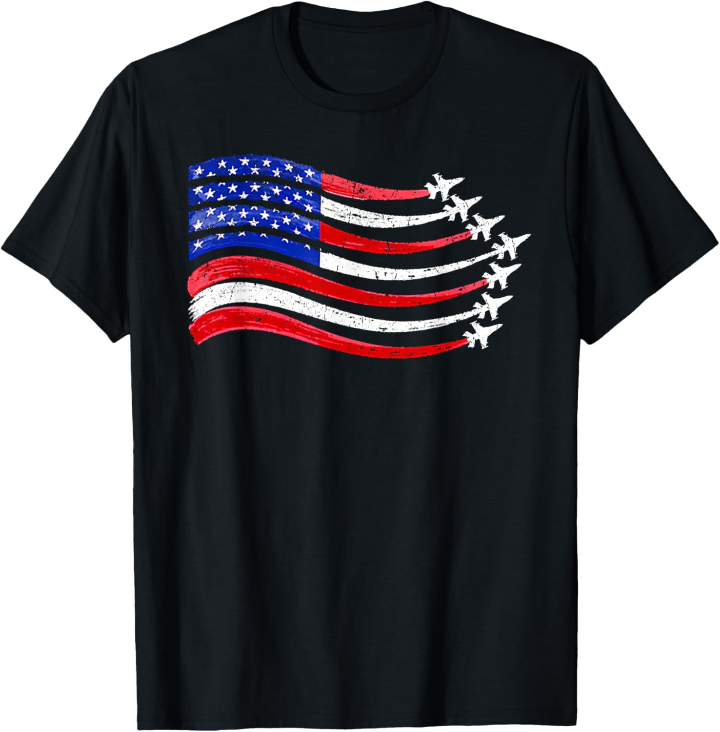 Fighter Jets 4th Of July Patriotic Red White Blue USA Flag T-Shirt ...