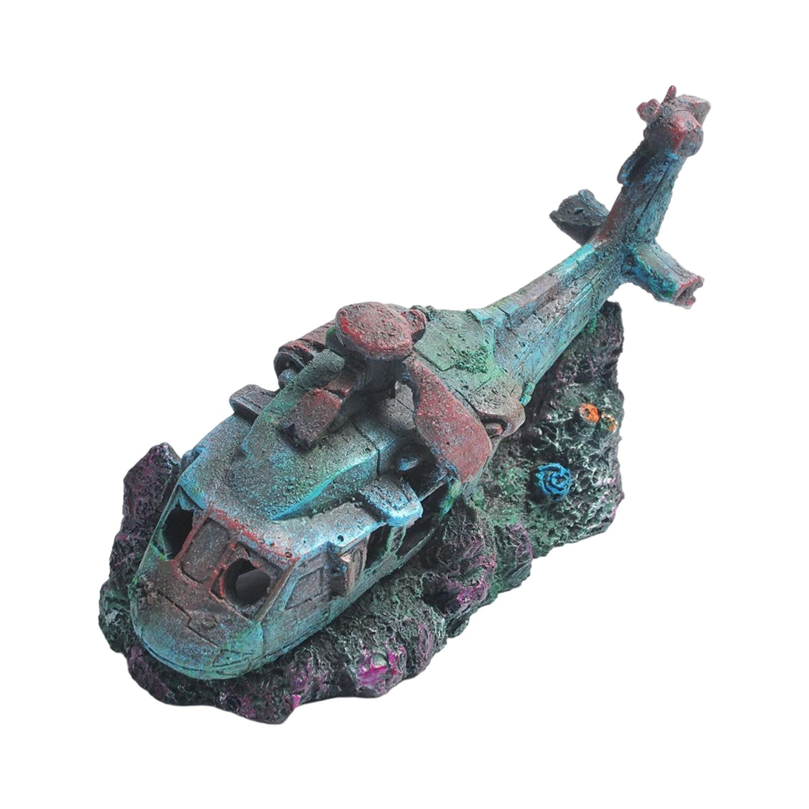 Fighter Plane Wreck Fish Tank Decoration Hideout Cave Aquarium ...