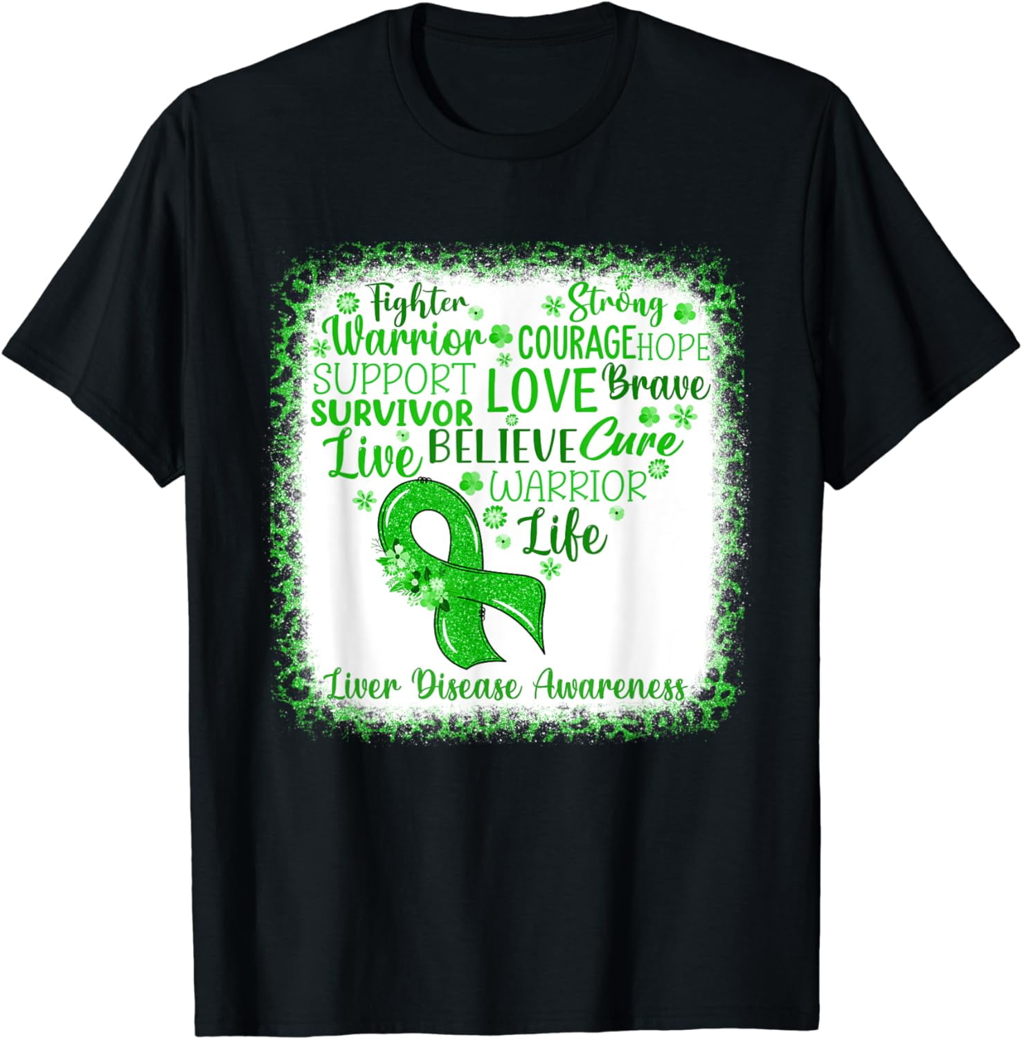 Fighter Warrior Faith Cure Green Liver Disease Awareness T-Shirt ...