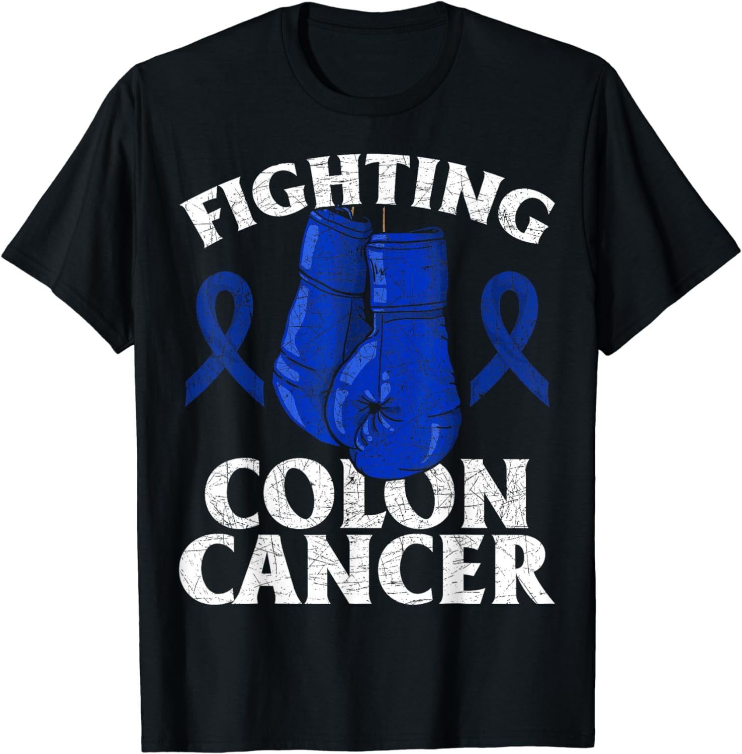 Fighting Colon Cancer Gloves Colorectal Cancer Awareness T-Shirt ...