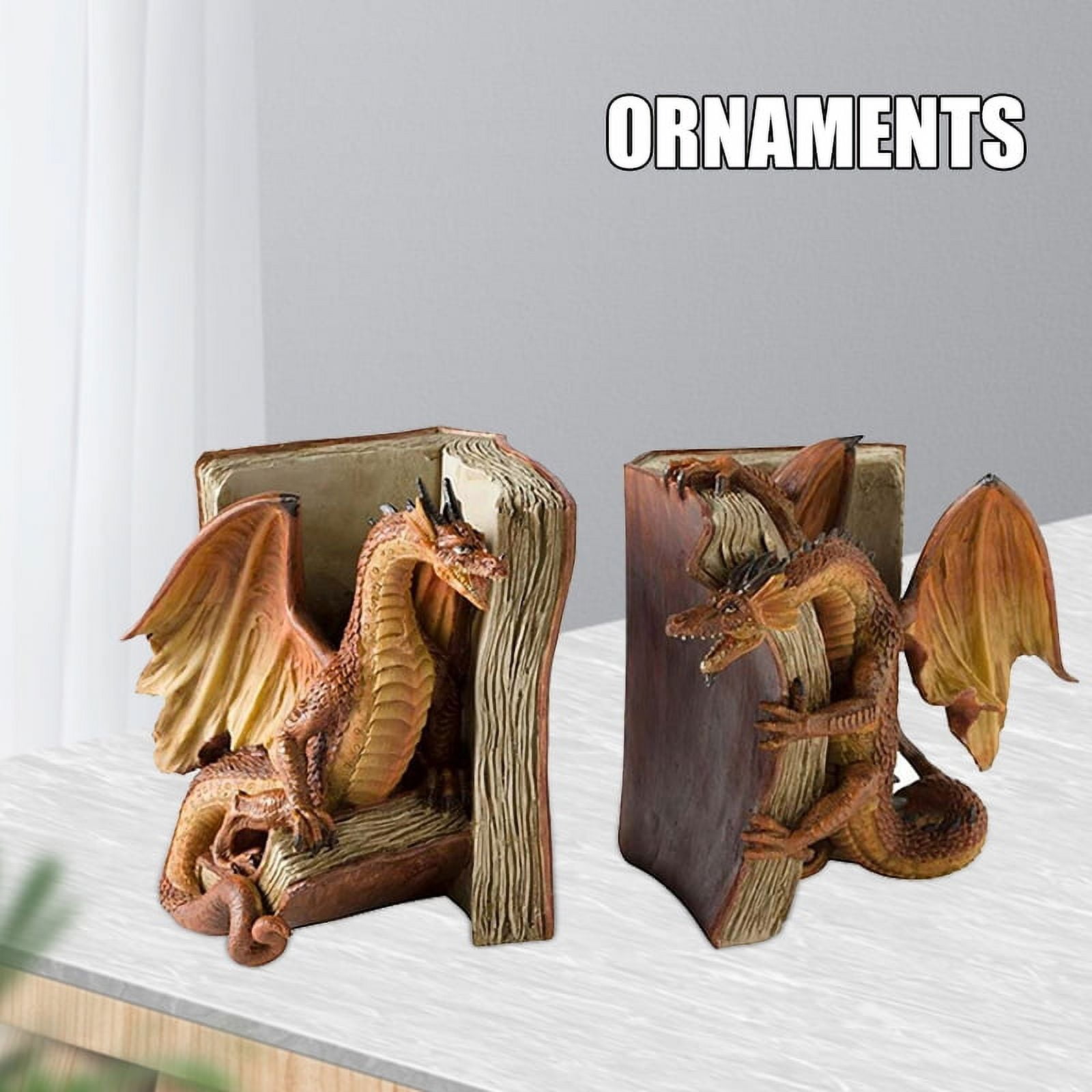 Fighting Dragon Bookends Resin Decorative Bookend Statues Desktop ...