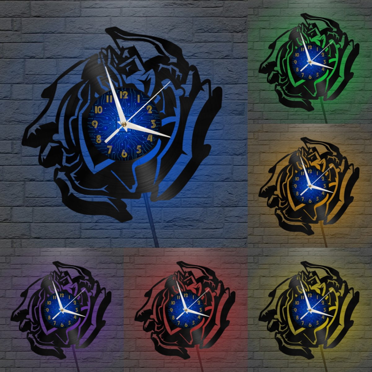Fighting Gyro Decoration Vinyl Wall Clock, Vinyl Record Clock Wall Art ...