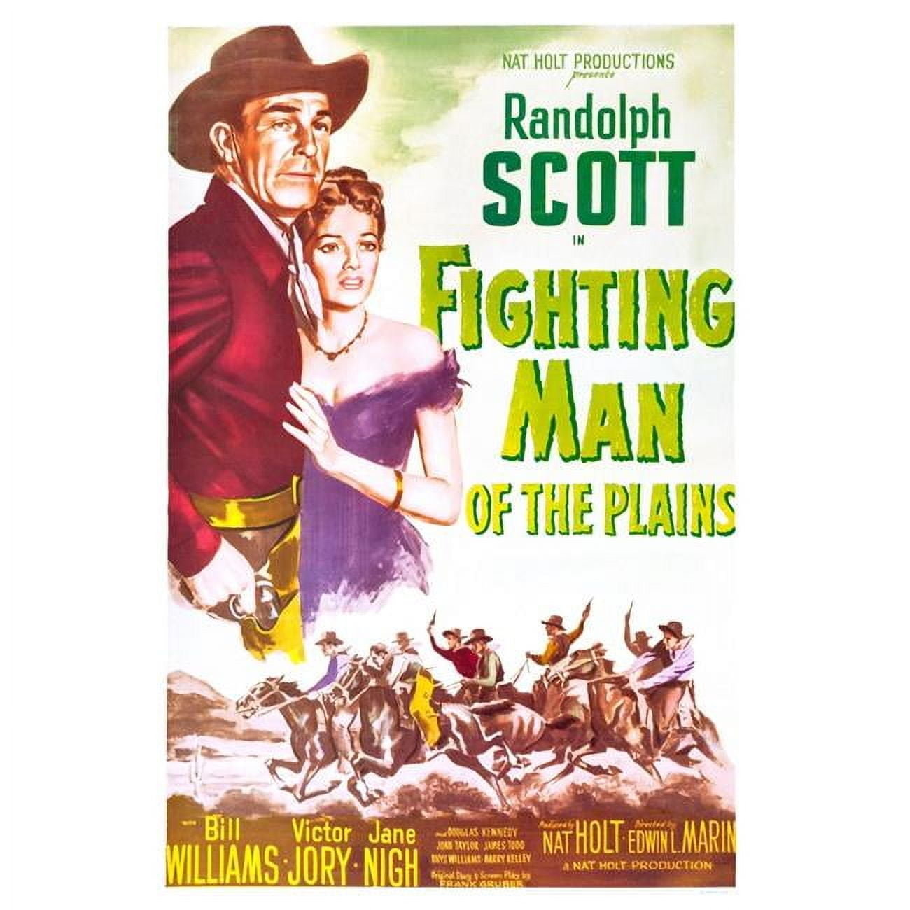 Fighting Man of The Plains US Poster From Left - Randolph Scott Jane Nigh 1949 Tm & Copyright ...