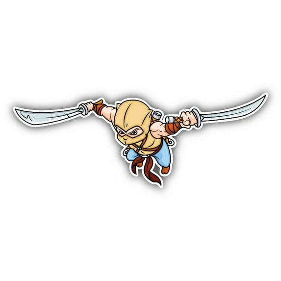 Fighting Ninja Kid Cartoon Sticker Phone Decal Water Bottle Stickers ...