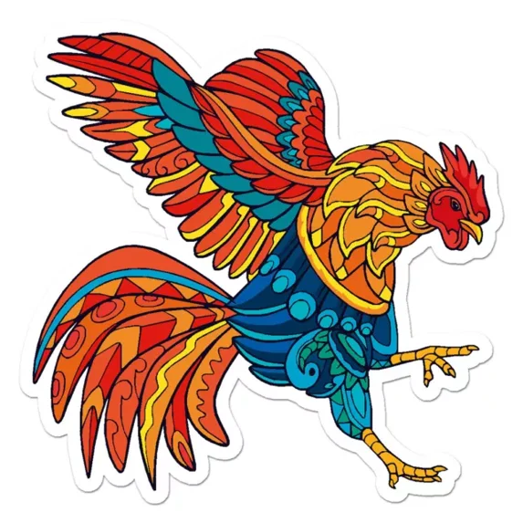 Fighting Rooster Sticker Phone Decal Water Bottle Stickers Car Decals ...