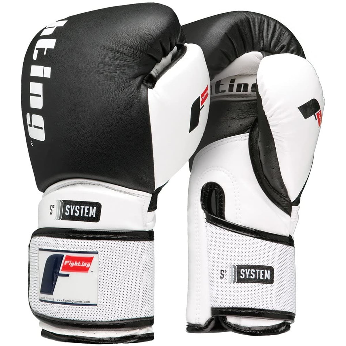 Fighting Sports S2 Gel Boxing Power Bag Gloves - 14 oz. - Black/White ...
