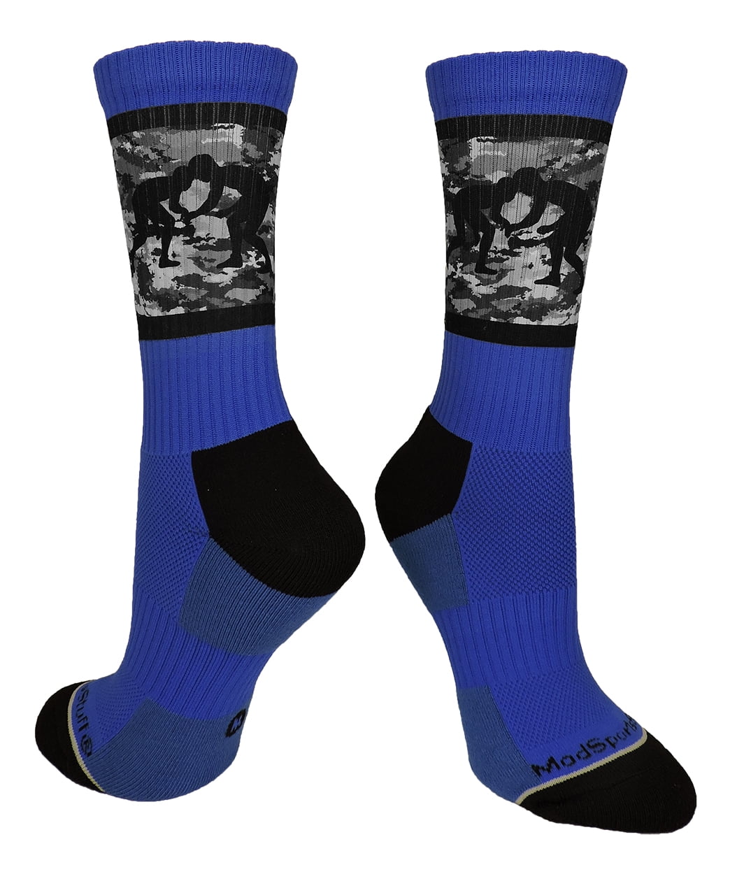 Fighting Wrestlers Crew Socks (Royal/Black Camo, Small) - Walmart.com