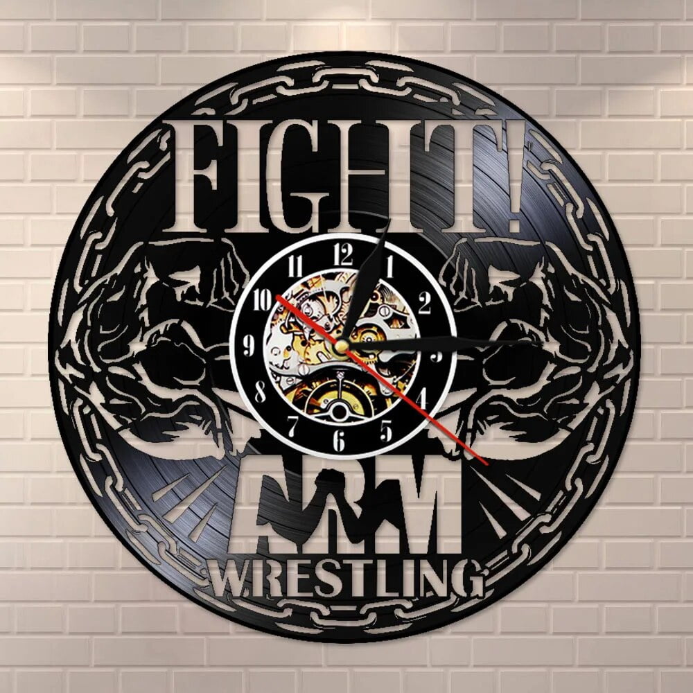 Fighting Wrestling Vinyl Wall Clock,Vinyl Record Clock Wall Art Black ...