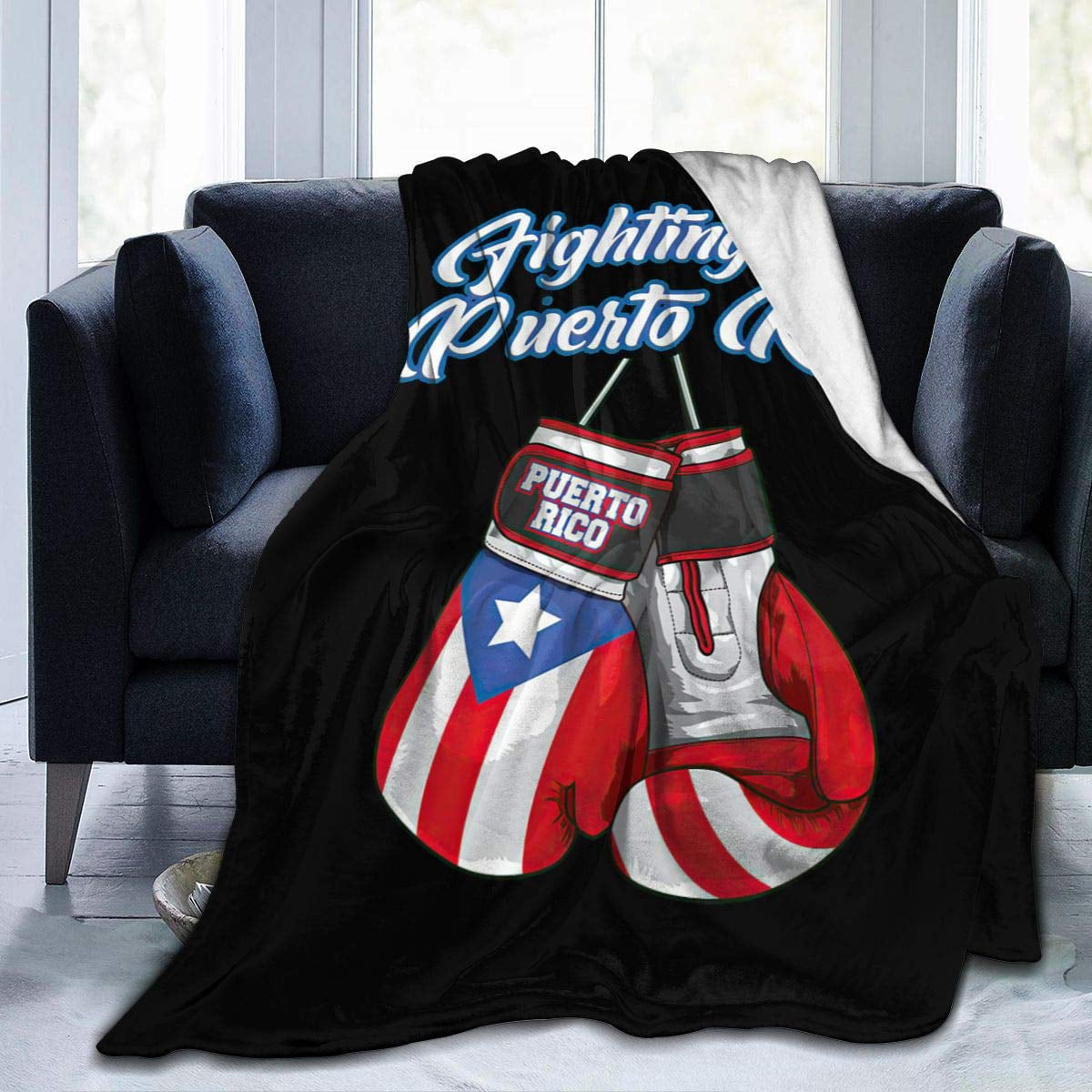 Fighting for Puerto Rico Boxing Gloves Blanket 3D Print Throw Blanket ...