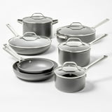 Figmint 12PC Aluminum Cookware Set 450 Degree F Dark Gray Nonstick Hard ...