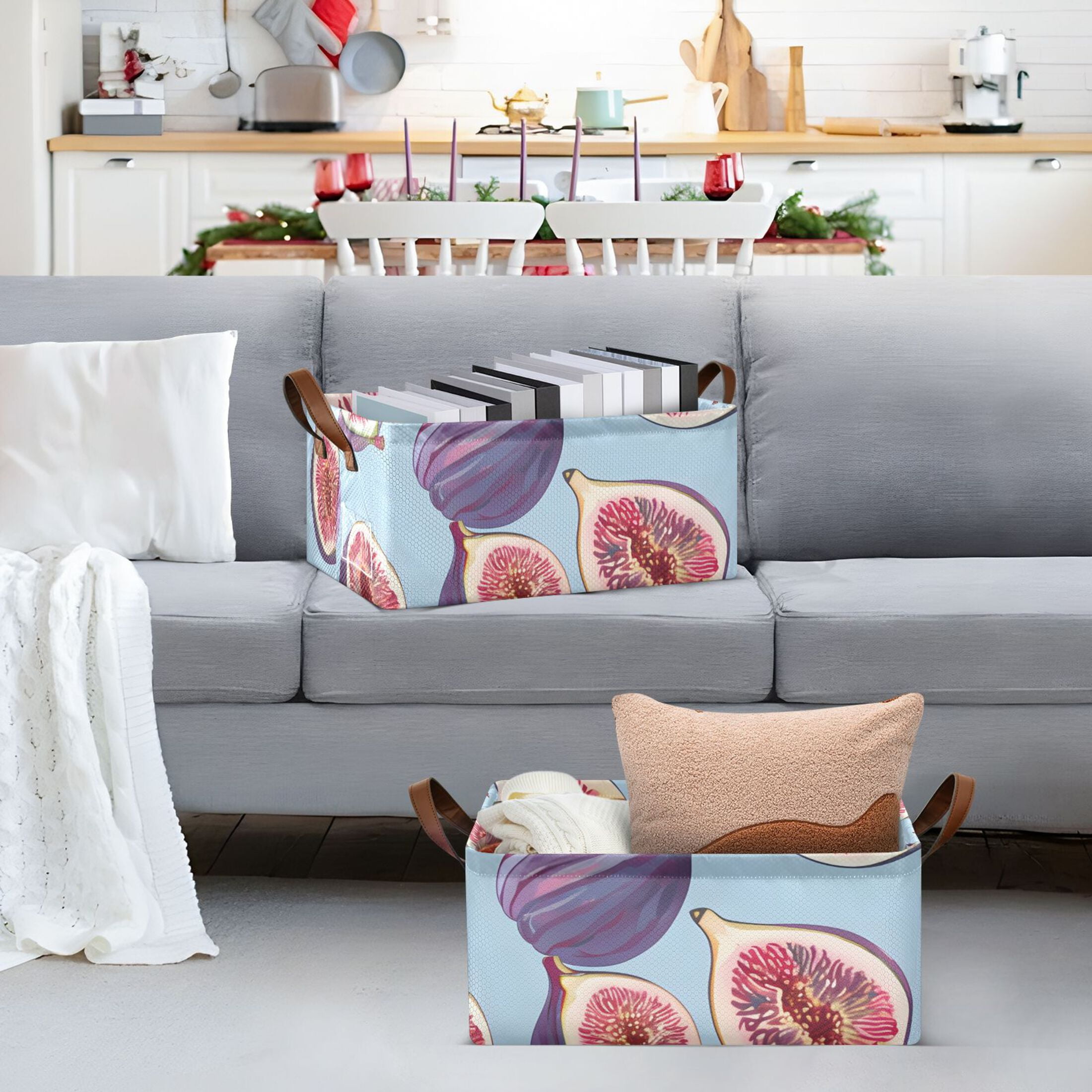 Figs Storage Bins with Handles Foldable Storage Baskets for Shelves ...