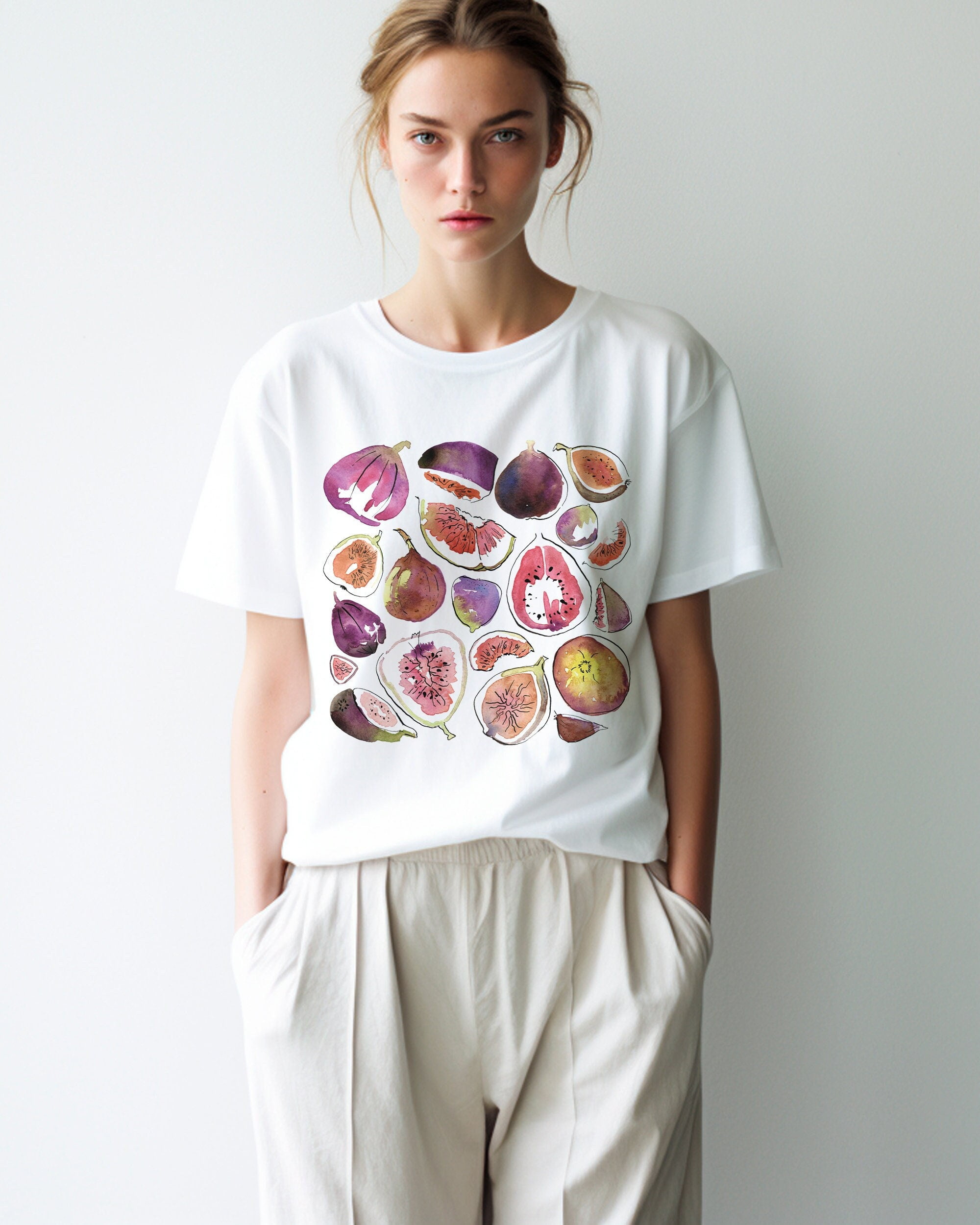 Figs T Shirt Graphic Fruit Shirt Boho Abstract Botanical Tee Fruit ...