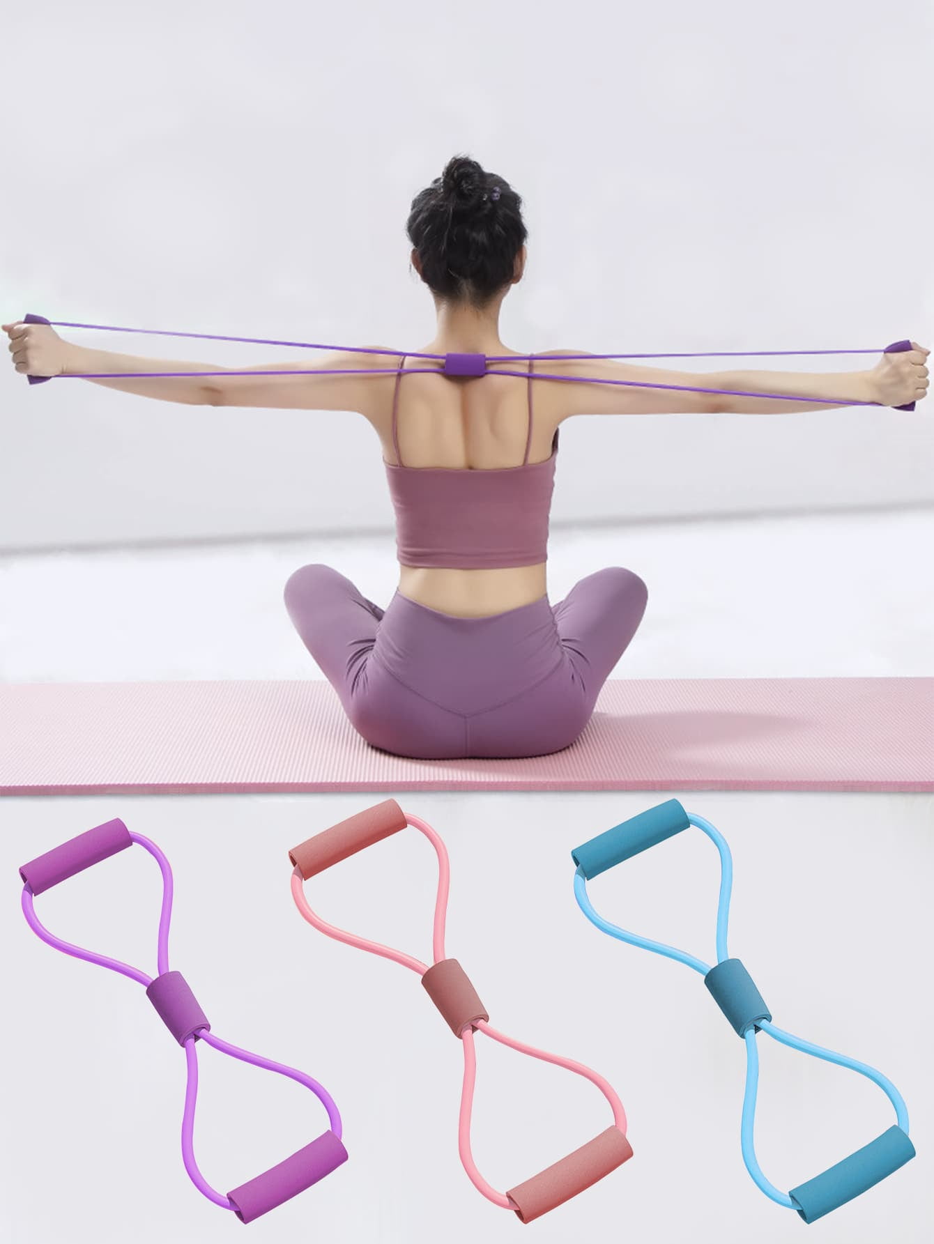 Figure 8 Resistance Bands for Exercise and Physical Therapy, Soft Foam ...